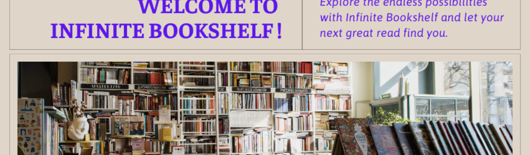 Infinite Bookshelf Bookshop
